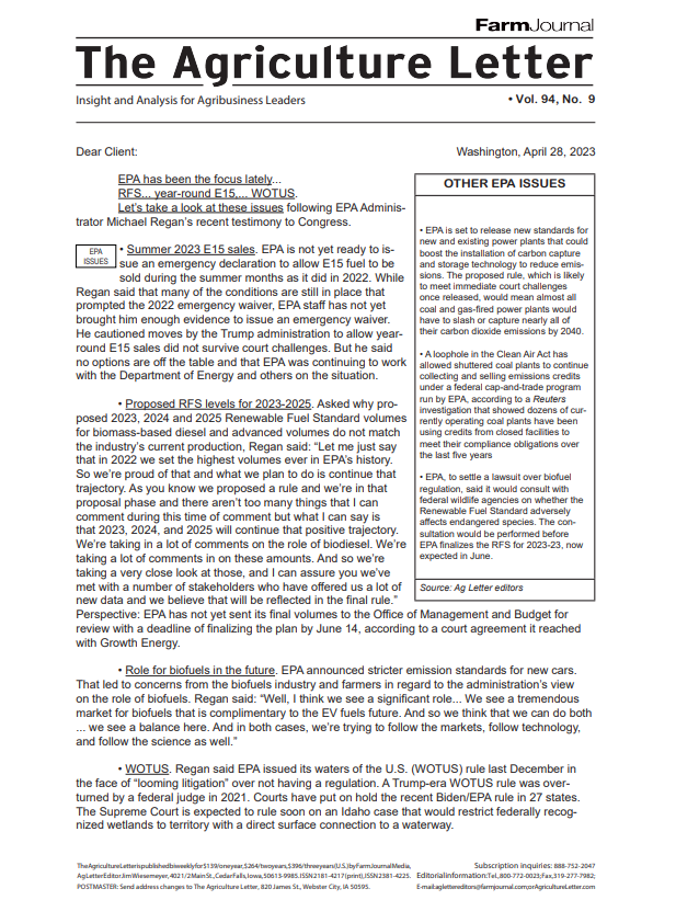 The Agriculture Letter - April 28, 2023 | Pro Farmer