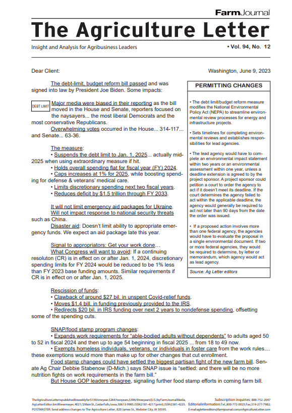 The Agriculture Letter - June 9, 2023 | Pro Farmer
