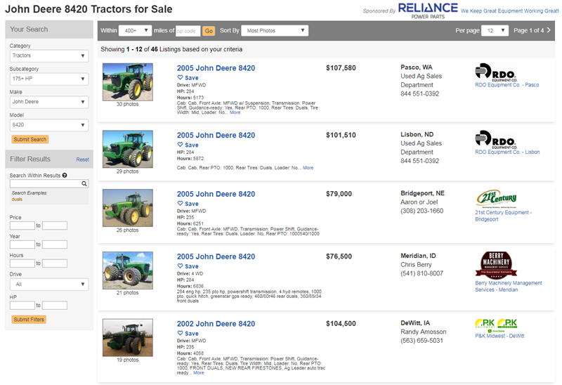 John Deere 8420 Tractor Values | AgWeb