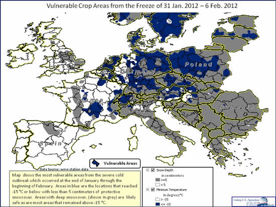 USDA: Freezing Temps in Europe Make Crops Vulnerable to Winterkill - AgWeb
