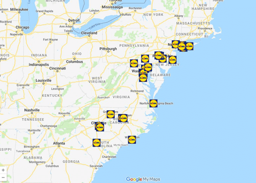 Lidl USA Map Lidl USA Map